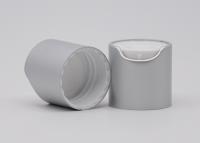 China 24mm Matte Silver Cosmetic Aluminum Disc Top Cap White Inner Cap Screw Cap for sale