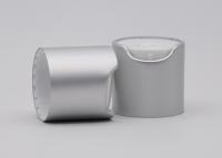 China 24mm Matte Silver Cosmetic Aluminum Disc Top Cap White Inner Cap Screw Cap for sale