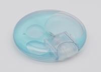 China 25ml PP Empty Plastic Spray Bottle Credit Card Shape Circle Frosted Clear for sale