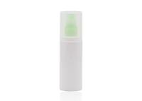 China 60ml 100ml Flat Shoulder Overcap Plastic Free Spray Bottle White PET Material for sale