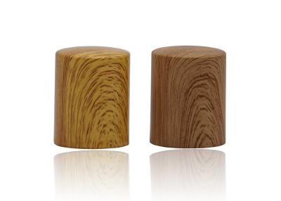 China Wood Grain Printing Aluminum Perfume Bottle Caps In Common Size For Perfume Pumps for sale