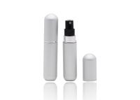 China Portable Shiny Silver Aluminum Refillable Perfume Spray Bottle Bottom Filled Type for sale