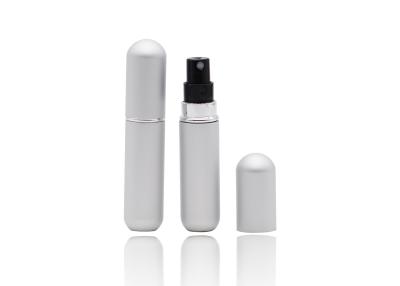 China Portable Shiny Silver Aluminum Refillable Perfume Spray Bottle Bottom Filled Type for sale
