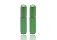 China Finger Size 5ml Refillable Glass Perfume Spray Bottles Matte Green Perfume Tester for sale