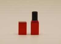China Frosted Matt Red Empty Lipstick Bottles Square Shape For Personal Care for sale