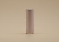 China Pale Pink Rose Color Cosmetic Lipstick Containers Metallic Simple Sense 3.5g Cylinder Shape for sale