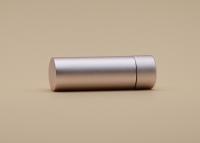 China Pale Pink Rose Color Cosmetic Lipstick Containers Metallic Simple Sense 3.5g Cylinder Shape for sale