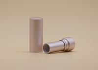 China Pale Pink Rose Color Cosmetic Lipstick Containers Metallic Simple Sense 3.5g Cylinder Shape for sale