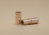 China Bright Rose Gold Lip Balm Tubes , Aluminum Lipstick Tube Plastic Inner for sale