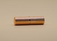 China Textured Lip Balm Tubes , Shiny Gold Empty Aluminum Lipstick Tube for sale