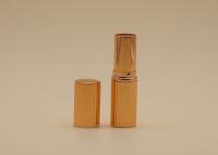 China Textured Lip Balm Tubes , Shiny Gold Empty Aluminum Lipstick Tube for sale