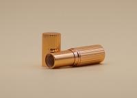 China Textured Lip Balm Tubes , Shiny Gold Empty Aluminum Lipstick Tube for sale