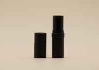 China Middle Convex Matt Black Slim Lipstick Tube Portable For Cosmetic Packaging for sale