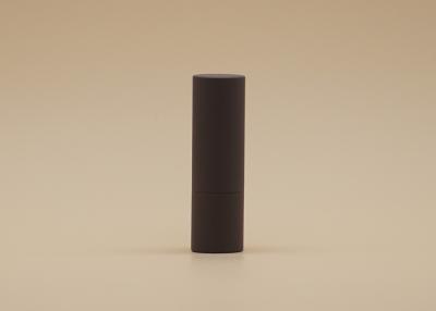 China Dark Grey Lip Balm Tubes 4g , Plastic Lipstick Tubes Velvet Texture for sale