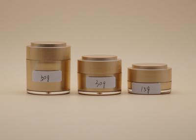 China Gold UV Spraying Cosmetic Cream Containers 15g Silk Screen Printing for sale
