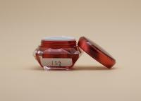 China Diamond Cosmetic Cream Containers , Red Color Arcylic Small Cosmetic Pots for sale