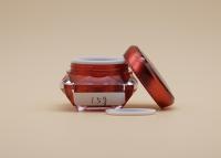 China Diamond Cosmetic Cream Containers , Red Color Arcylic Small Cosmetic Pots for sale