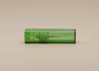 China Clear Green Refillable Glass Perfume Spray Bottles With AS Rectangle Bottle Cover for sale