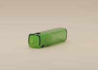 China Clear Green Refillable Glass Perfume Spray Bottles With AS Rectangle Bottle Cover for sale