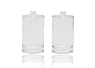 China Round Shape Glass Perfume Spray Bottles 50ml With Black Snap On Perfume Pump for sale