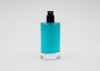 China Round Shape Glass Perfume Spray Bottles 50ml With Black Snap On Perfume Pump for sale