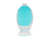China Drop Shaped Empty Perfume Bottles 100ml With Silver Aluminum Perfume Pump Collar And Cap for sale