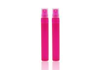 China Light Rose Red Empty Refillable Plastic Spray Bottles With Clear Half Cap for sale