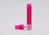China Light Rose Red Empty Refillable Plastic Spray Bottles With Clear Half Cap for sale