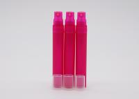 China Light Rose Red Empty Refillable Plastic Spray Bottles With Clear Half Cap for sale