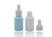 China Bluish Color Coating Essential Oil Dropper Bottles White Ceramic Bottle 30ml for sale