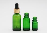 China Skin Care Green Color Essential Oil Dropper Bottles With Aluminum Dropper for sale