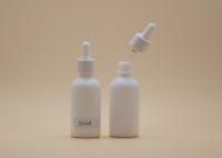 China Lightweight 50ml Glass Dropper Bottles Aluminum Dropper White Color for sale