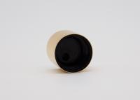 China Cosmetic Aluminum Shiny Gold Disc Top Cap Black Or White PP Disk Cap 24mm for sale