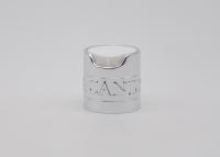 China Cosmetic Aluminum Shiny Gold Disc Top Cap Black Or White PP Disk Cap 24mm for sale