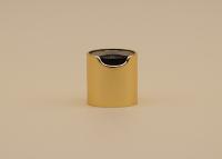 China Shiny Gold Disk Top Cap , Bottle Cap Closure 24mm Neck For Body Lotion for sale