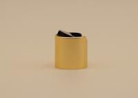 China Shiny Gold Disk Top Cap , Bottle Cap Closure 24mm Neck For Body Lotion for sale