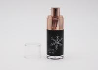 China 30ml Black Coating Inside Airless Spray Bottle With White Snowflake Screen Printing for sale