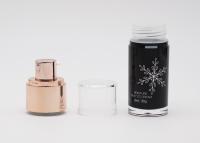 China 30ml Black Coating Inside Airless Spray Bottle With White Snowflake Screen Printing for sale