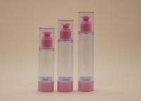 China Pink And Clear Color Airless Treatment Pump Bottle 80ml 100ml 120ml With Over Cap for sale
