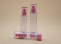 China Pink And Clear Color Airless Treatment Pump Bottle 80ml 100ml 120ml With Over Cap for sale