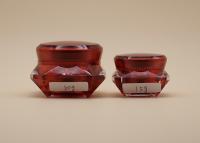 China Red Diamond Shape Empty Cosmetic Pots ABS Plastic Cap OEM Design Available for sale