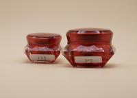 China Red Diamond Shape Empty Cosmetic Pots ABS Plastic Cap OEM Design Available for sale
