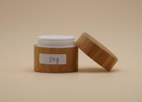 China 30g 50g Cosmetic Cream Containers With Bamboo Material Outside PP Plastic Inner for sale