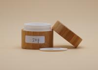 China 30g 50g Cosmetic Cream Containers With Bamboo Material Outside PP Plastic Inner for sale