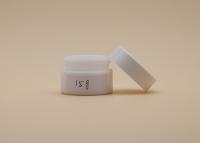 China 15g Cosmetic Cream Containers , White Ceramic Glass Face Cream Jars PETG Screw Cap for sale