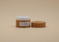 China Round Shape Bamboo Cosmetic Containers Plastic Inner Volume 15g 30g for sale