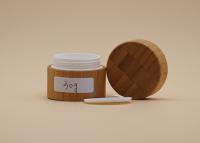 China Round Shape Bamboo Cosmetic Containers Plastic Inner Volume 15g 30g for sale