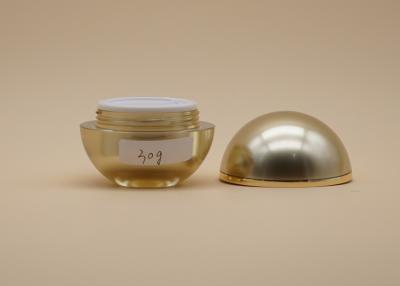 China Spherical Cosmetic Cream Containers Gold Color Volume 30g 50g OEM Available for sale