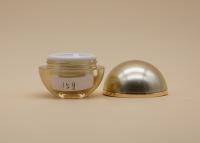 China Ball Shape Cosmetic Cream Containers , Gold Circle Empty Makeup jars for sale