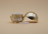 China Ball Shape Cosmetic Cream Containers , Gold Circle Empty Makeup jars for sale